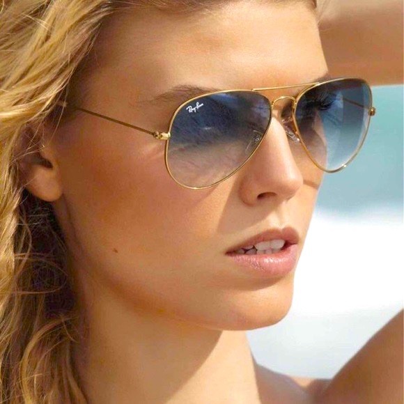 Ray-Ban | Accessories | Like New Blue Gradient Ray Ban Aviator ...